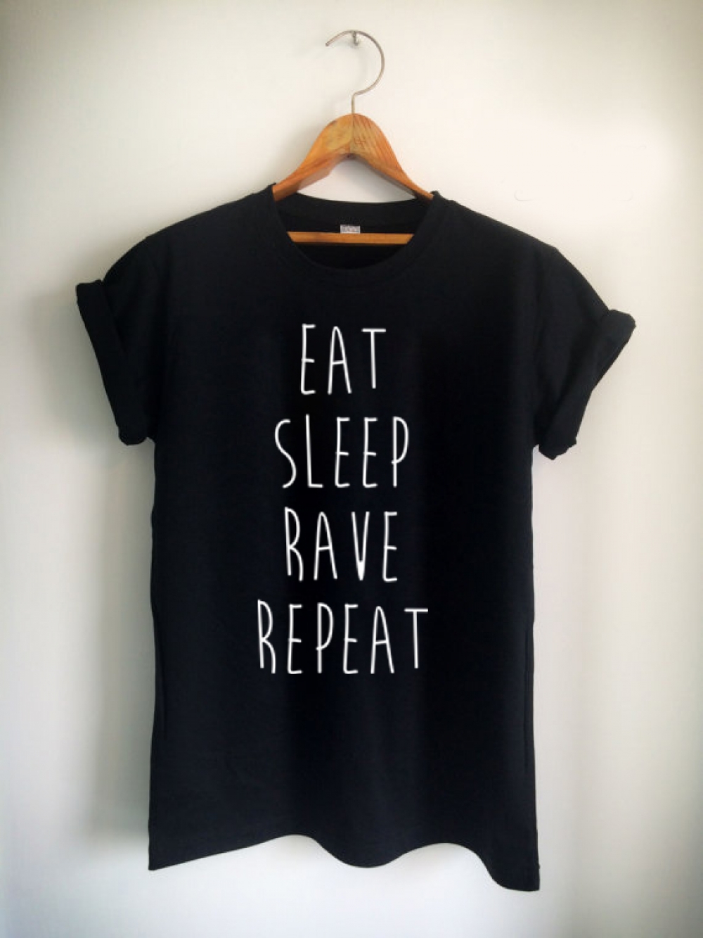 Eat Sleep Rave Repeat slogan Unisex Tshirt