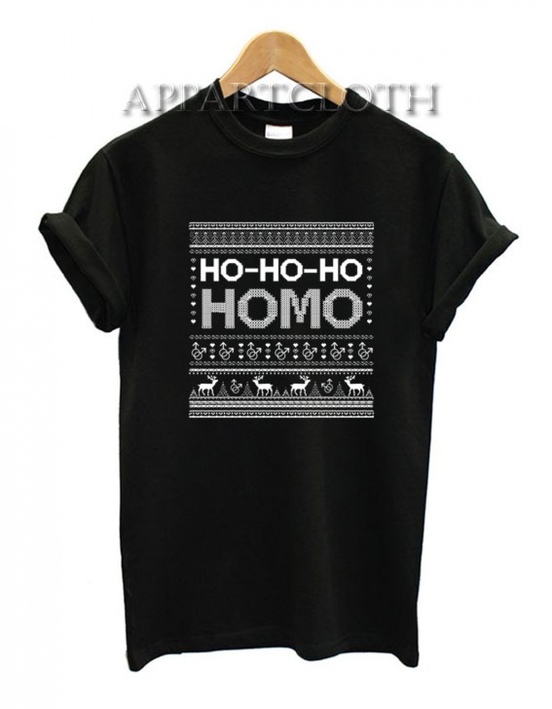 Ho Ho Ho Homo Funny Shirts Size XS,S,M,L,XL,2XL - appartcloth