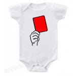 Foul - red card Funny Baby Onesie, Funny Baby Bodysuit
