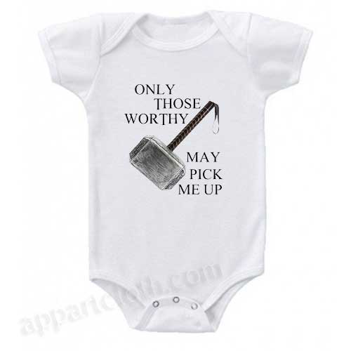 Thor Worthy Funny Baby Onesie, Funny Baby Bodysuit