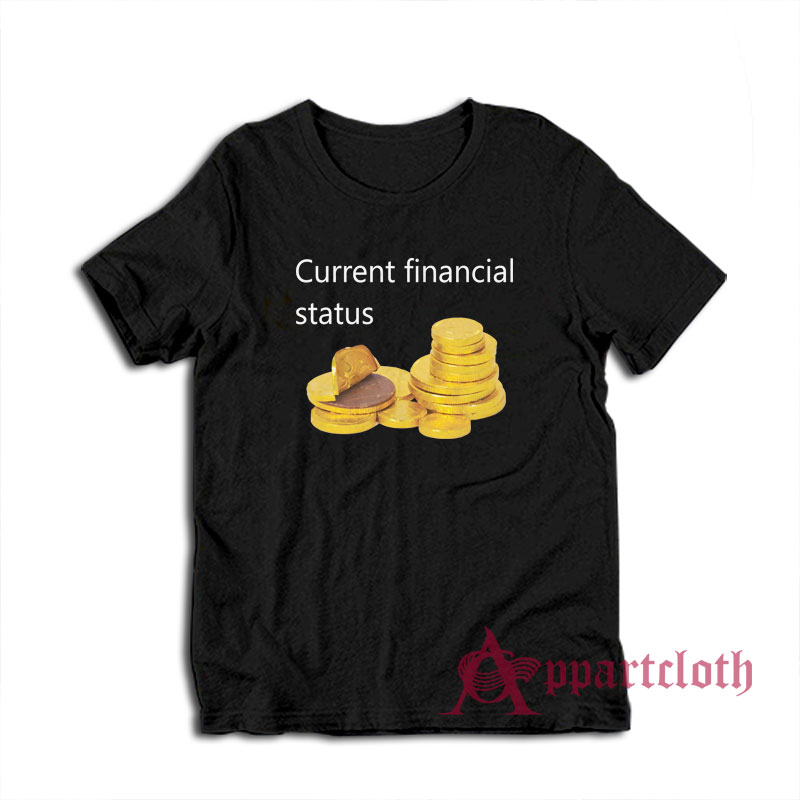 Current Financial Status Gold Coin Chocolate T-Shirt